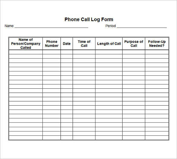 16+ Call Log Templates Free Word, Excel, PDF Formats