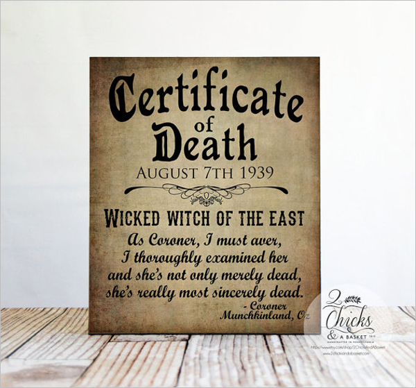 Death Certificate Templates Free & Premium Samples