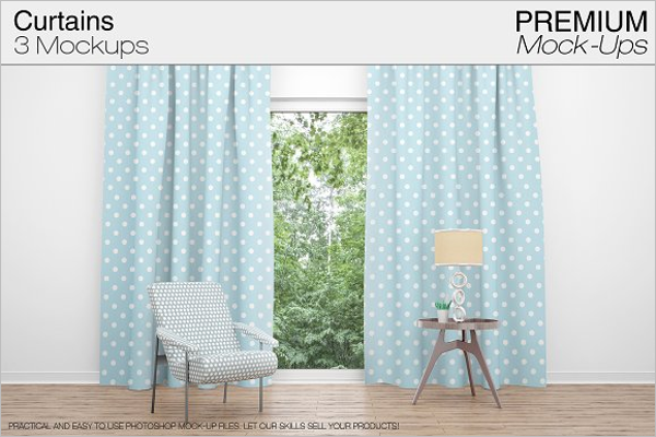 44+ Curtain Mockup Templates Free PSD Download