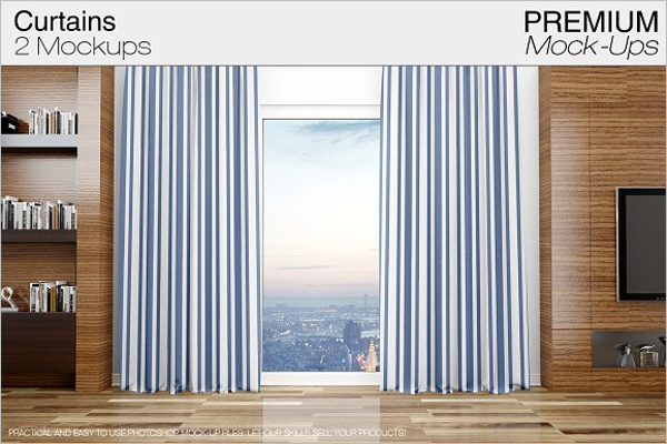 44+ Curtain Mockup Templates Free PSD Download
