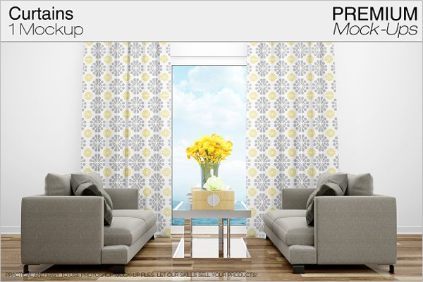 44+ Curtain Mockup Templates Free PSD Download