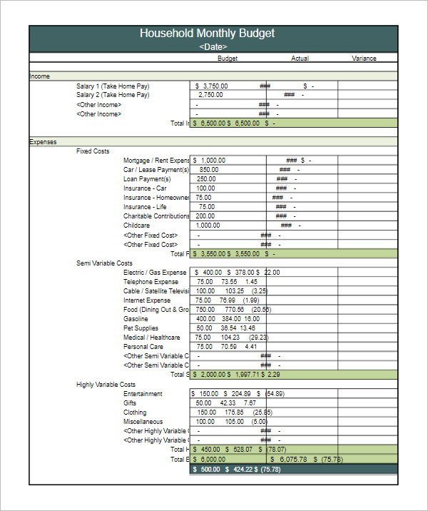 25+ Family Budget Templates Free Excel, PDF, Word Examples