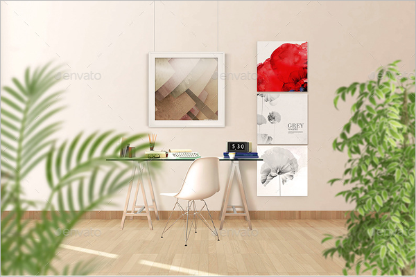30+ Wall Poster Mockups Free & Premium PSD Templates