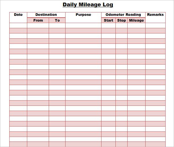 44+ Mileage Log Templates Free Word, Excel, PDF Format