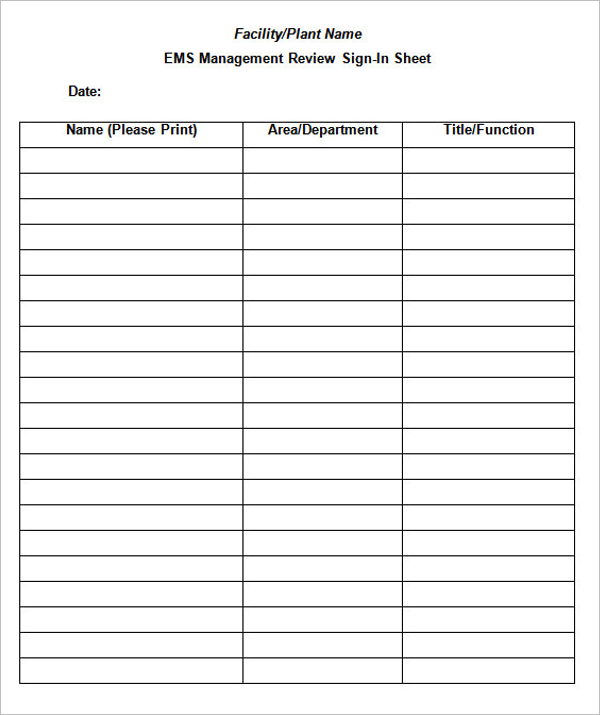 67+ Sign In Sheet Templates Free PDF, Excel Documents