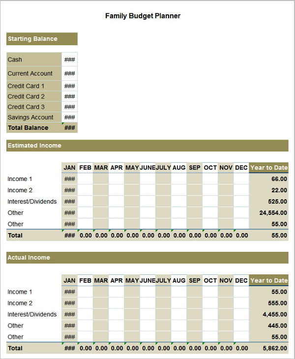 25+ Family Budget Templates Free Excel, PDF, Word Examples