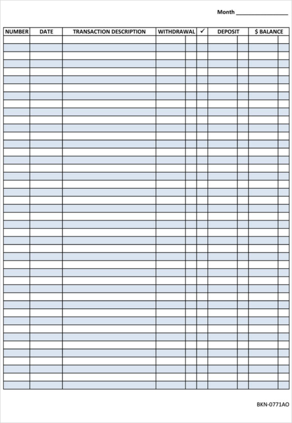 30+ Checkbook Register Templates Free PDF, Excel Format