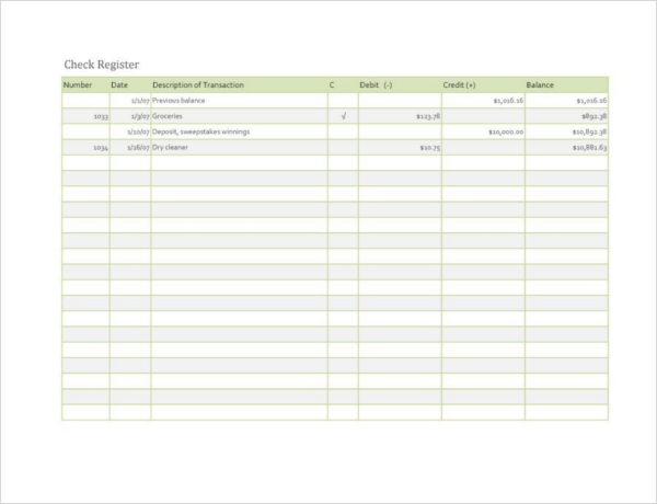 30+ Checkbook Register Templates Free PDF, Excel Format