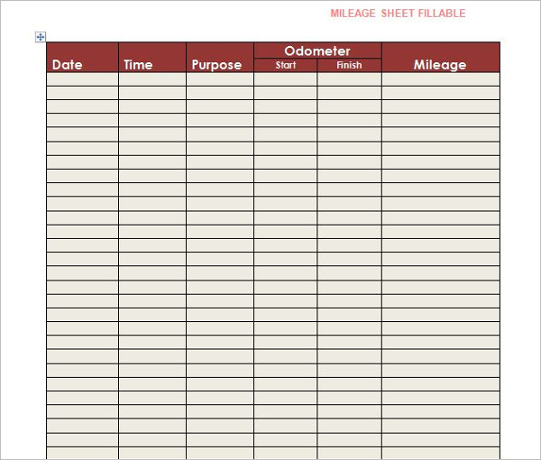 44+ Mileage Log Templates Free Word, Excel, PDF Format