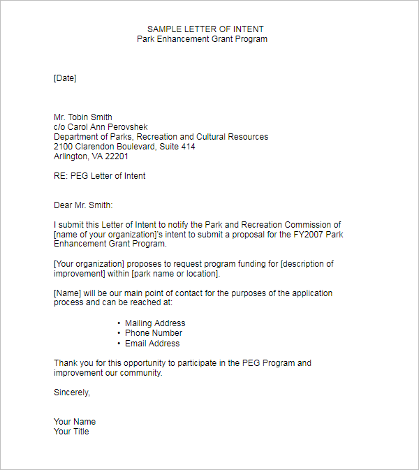 33+ Letter of Intent Templates Free Word Sample Documents