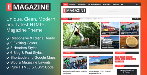 25+ Responsive HTML5 Magazine Templates Free & Premium Themes