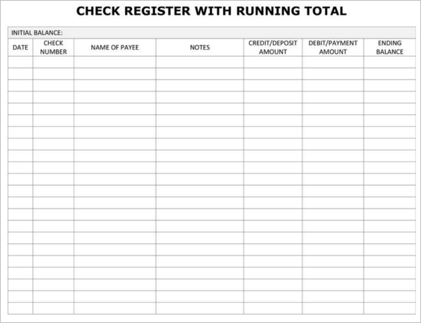 30+ Checkbook Register Templates Free PDF, Excel Format