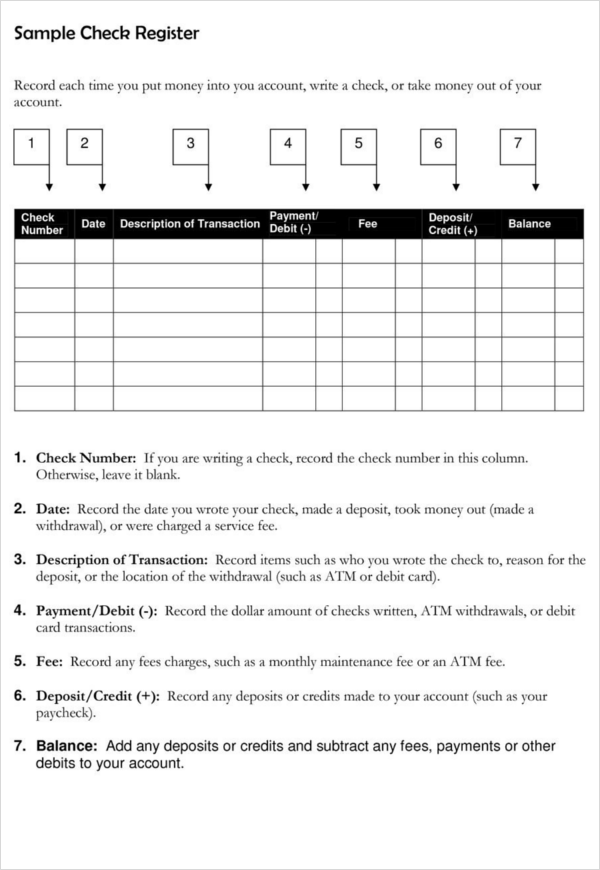 30+ Checkbook Register Templates Free PDF, Excel Format