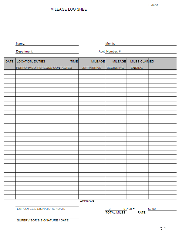 44+ Mileage Log Templates Free Word, Excel, PDF Format