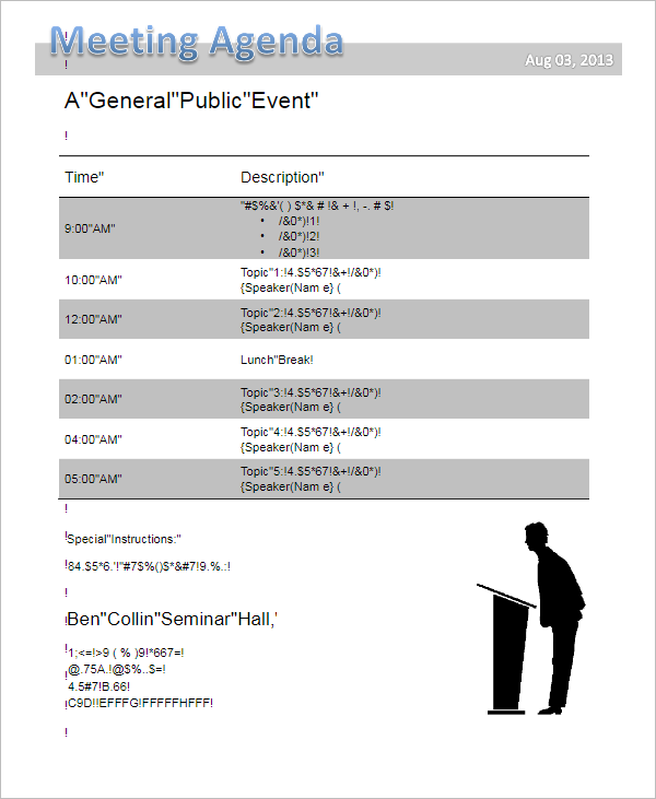 30+ Meeting Agenda Templates Free Word, Execl, PDF Formats