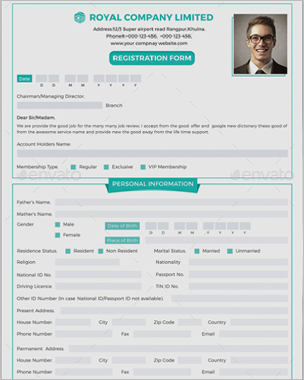 17+ Registration Form Templates Free Word, PSD Documents