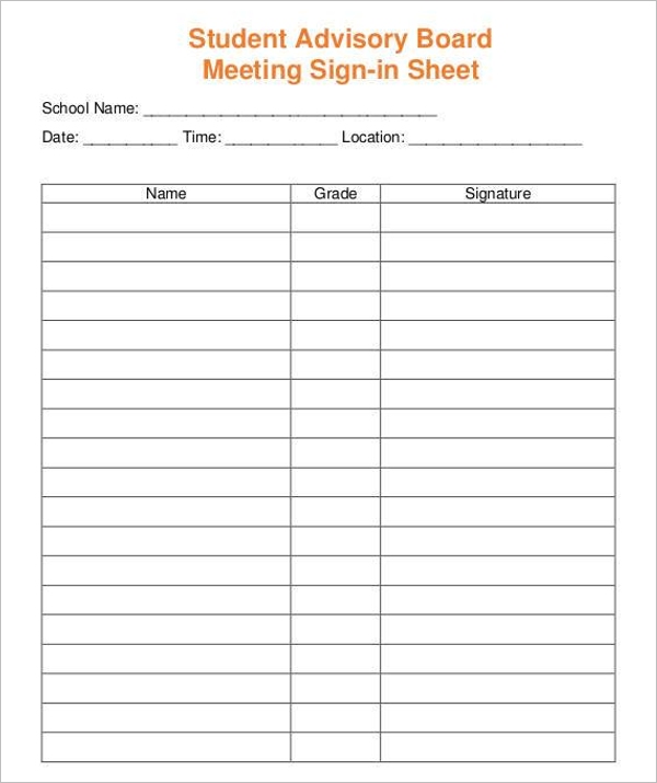 67+ Sign In Sheet Templates Free PDF, Excel Documents