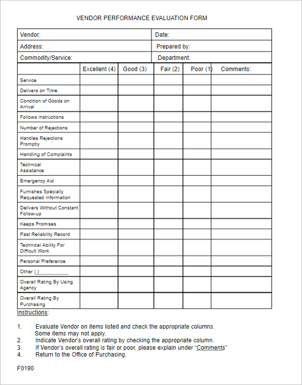 60+ Performance Evaluation Forms Templates Free Samples, PDF Format