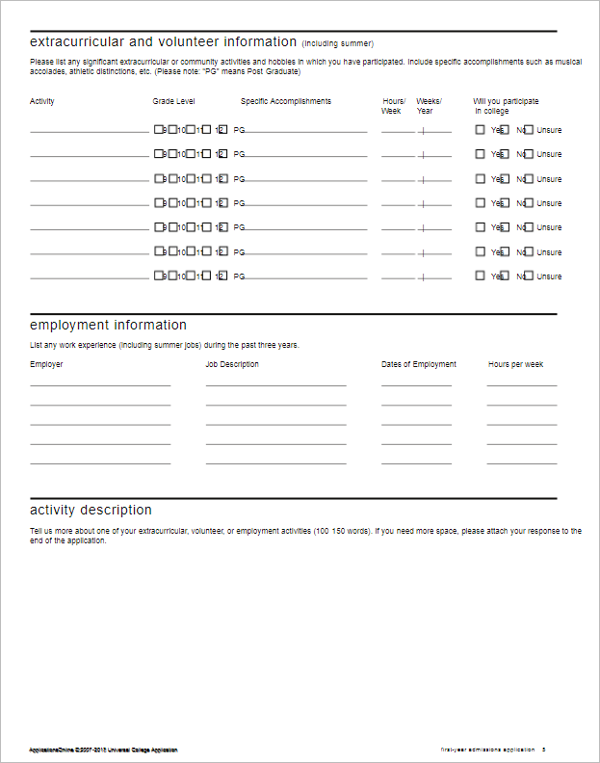 20+ College Admission Form Templates Free Word, PDF, Sample Format