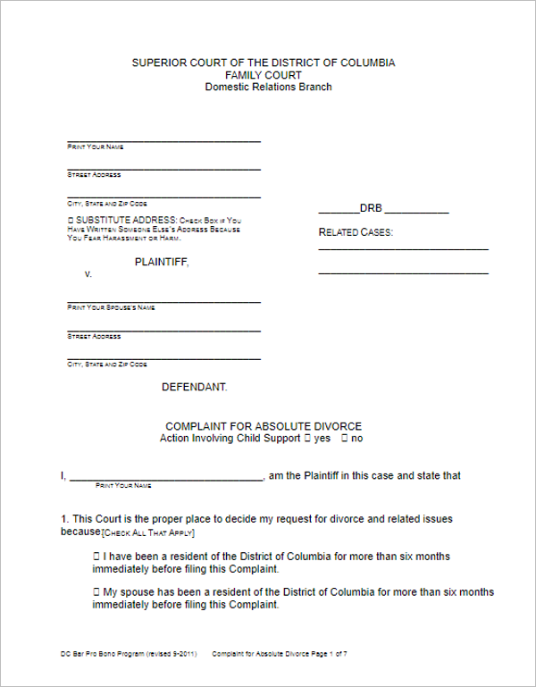 107+ Free Divorce Papers Templates PDF, Samples, Examples