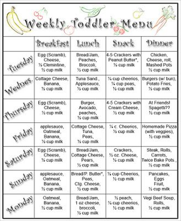 15+ Daycare Menu Templates Free Ideas, Samples, Examples