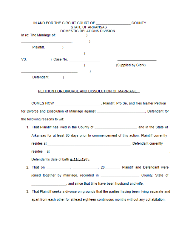 107+ Free Divorce Papers Templates PDF, Samples, Examples