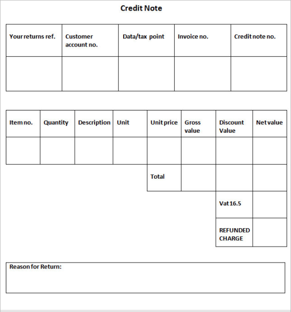 21+ Credit Note Templates Free Excel, PDF Formats
