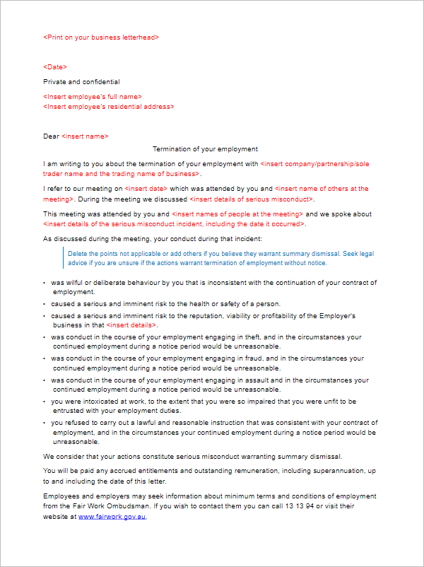 30+ Termination Letter Templates Free Word, Samples, Examples Formats
