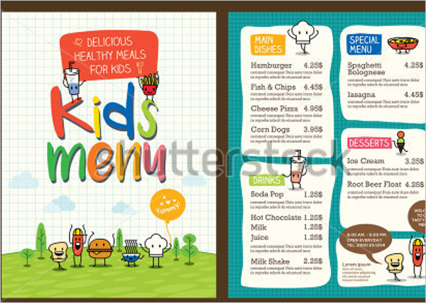 25+ Kids Menu Templates Free Design Ideas | Creativetemplate