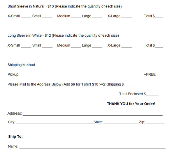 24+ T-Shirt Order Form Templates Free Word, PDF, Excel Documents