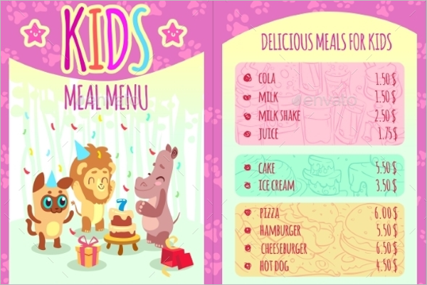 25+ Kids Menu Templates Free Design Ideas | Creativetemplate