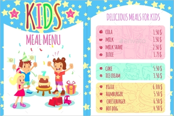 25+ Kids Menu Templates Free Design Ideas | Creativetemplate