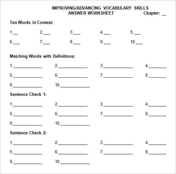 20+ Worksheet Templates Free Word, Excel, PDF Formats