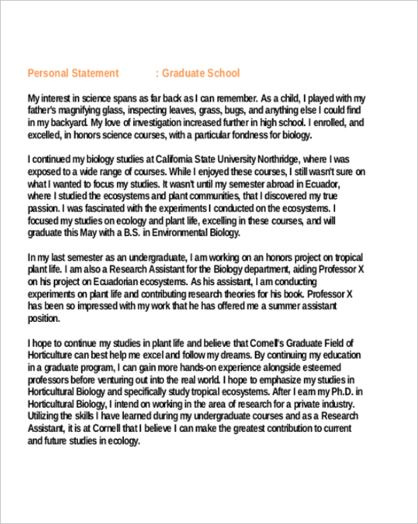 26+ Personal Statement Templates Free PDF, Word, Samples, Examples