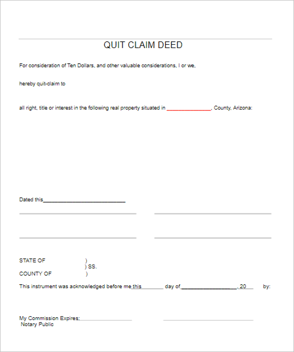 30+ Quit Claim Deed Form Templates Free PDF, Word Formats
