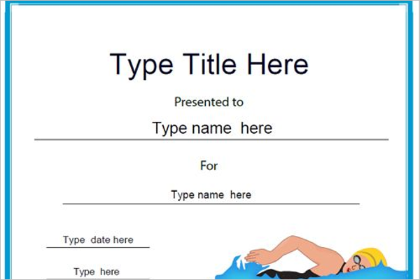 14+ Free Swimming Certificate Templates - Samples, Designs, Formats