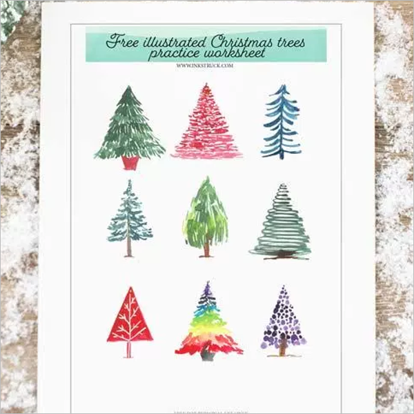 30+ Free Christmas Tree Drawings | Creative Template