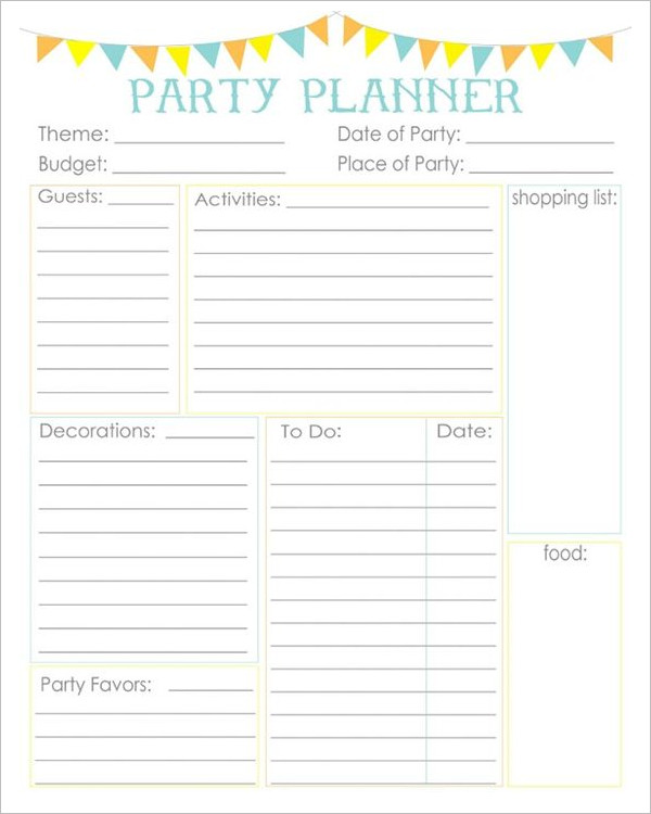 21+ Free Party Planning Templates PDF, Excel, Word Example Ideas
