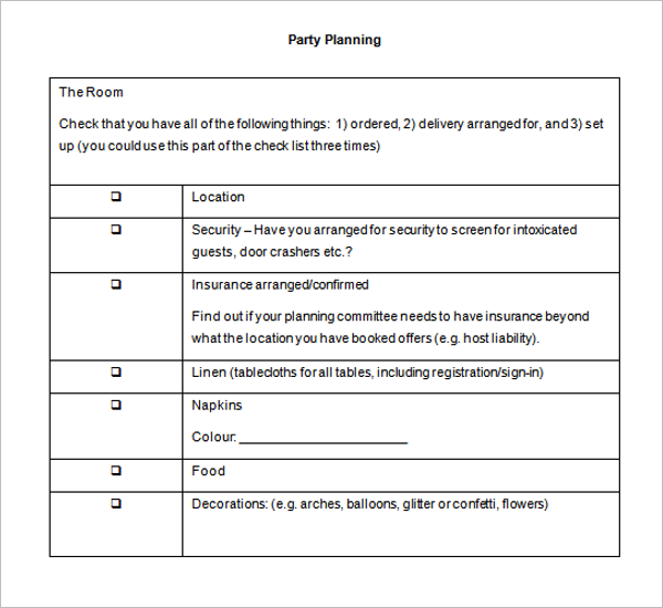 21+ Free Party Planning Templates PDF, Excel, Word Example Ideas