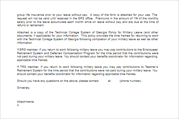 20+ Free Leave Letter Templates Word Sample Formats