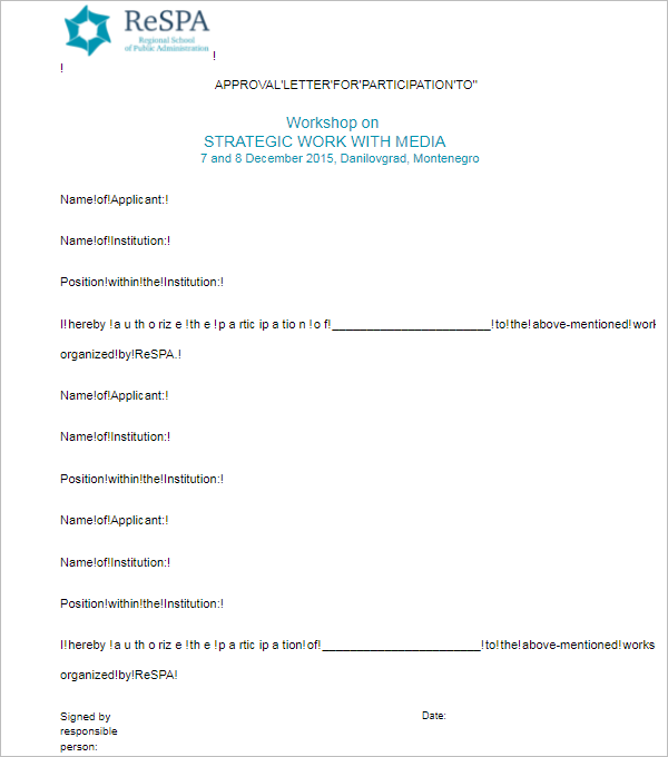13+ Free Approval Letter Templates PDF, Doc Format Samples