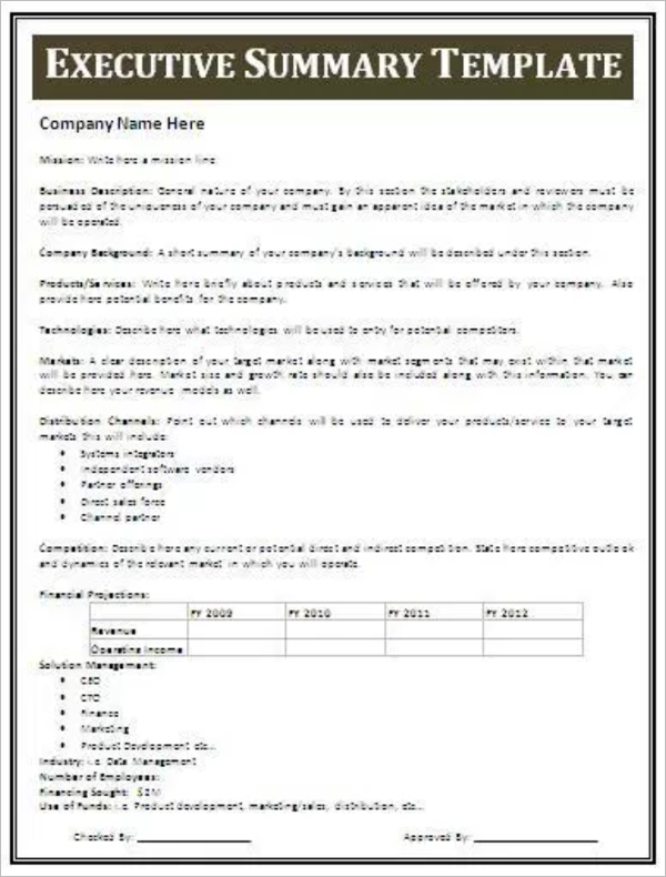 32+ Executive Summary Templates Free Word, PPT, PDF Formats