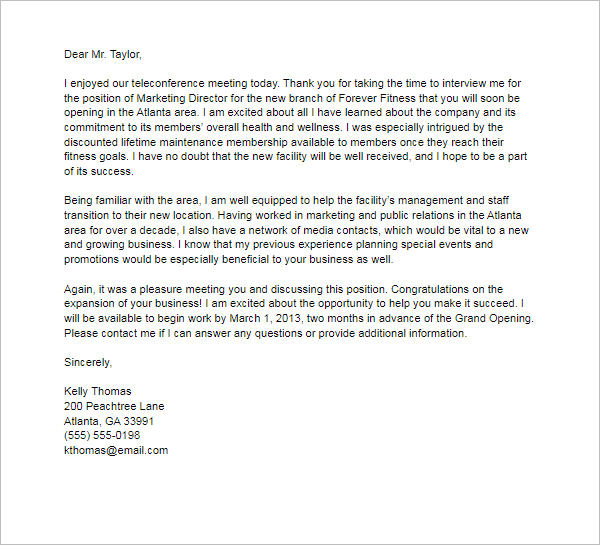 17+ Best Interview Thank You Note Templates Free Examples