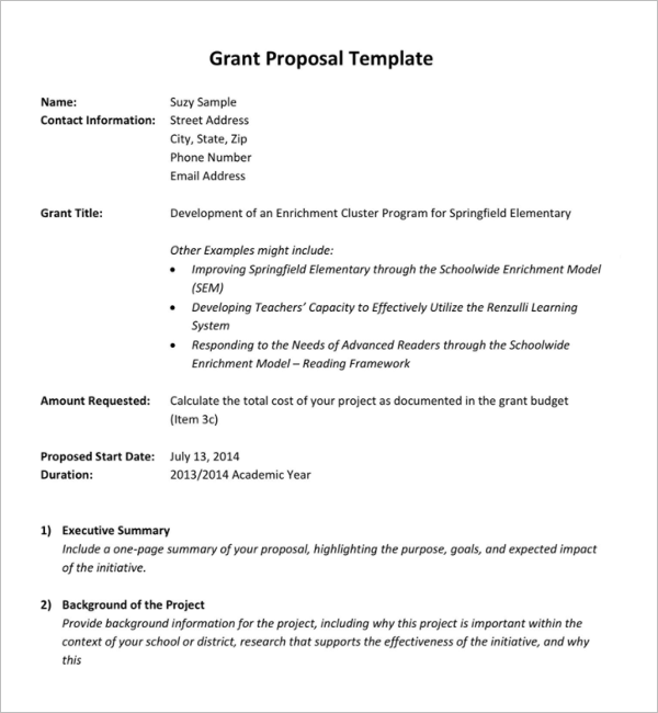 46+ Free Grant Proposal Templates Word, PDF,Samples Formats