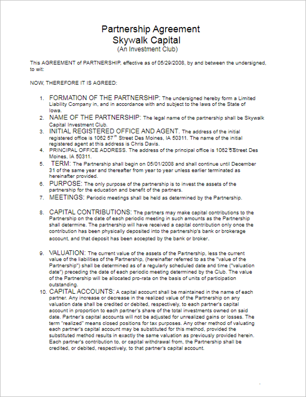 21+ Free Partnership Agreement Templates Word, PDF, Format Samples