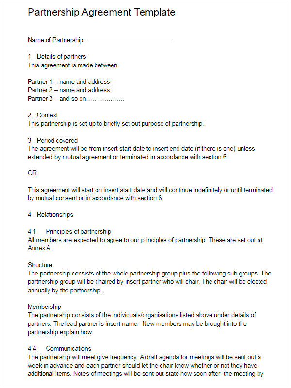 21+ Free Partnership Agreement Templates Word, PDF, Format Samples