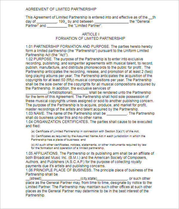 21+ Free Partnership Agreement Templates Word, PDF, Format Samples