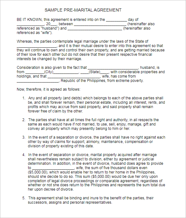38+ Free Marriage Contract Templates PDF Format Examples