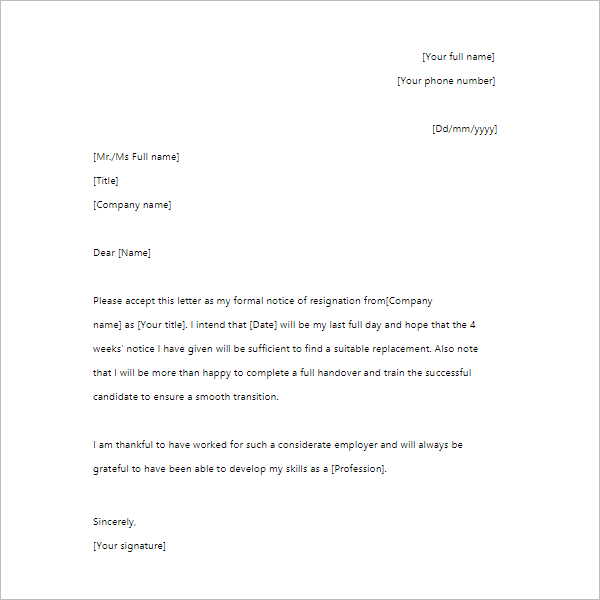 41+ Free Notice Letter Templates Word, Format Examples