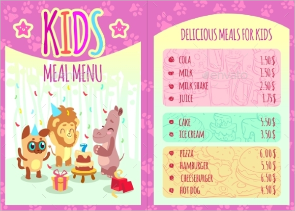 37+ Birthday Menu Card Templates Free PSD, Word Design Ideas